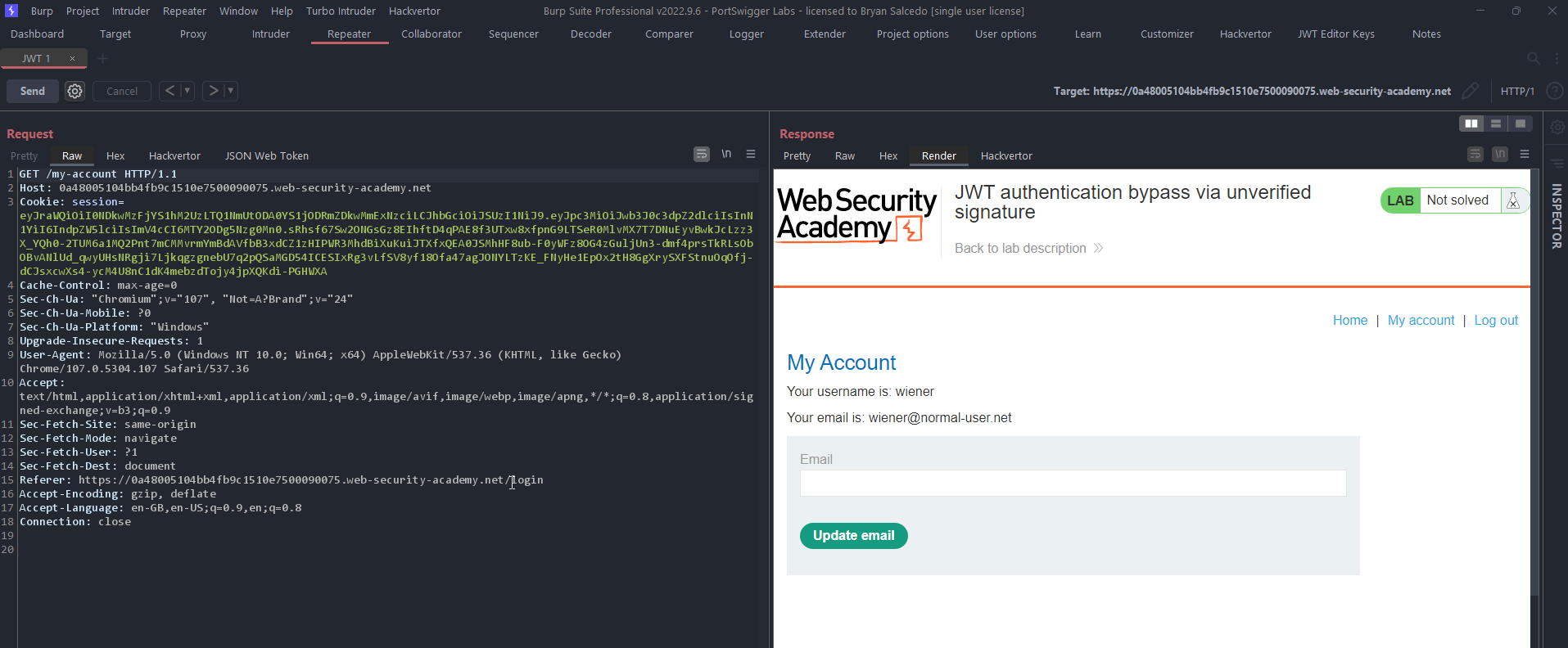 JWT Labs - PortSwigger | brsalcedom